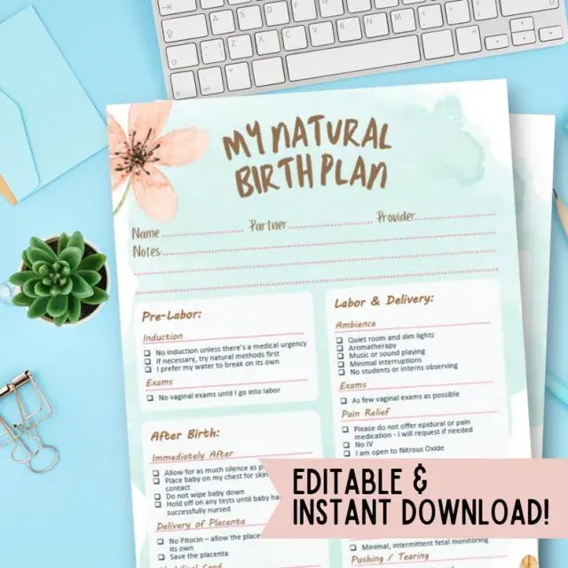 Natural Birth Plan Templates / Birth Preferences - Conquering Motherhood