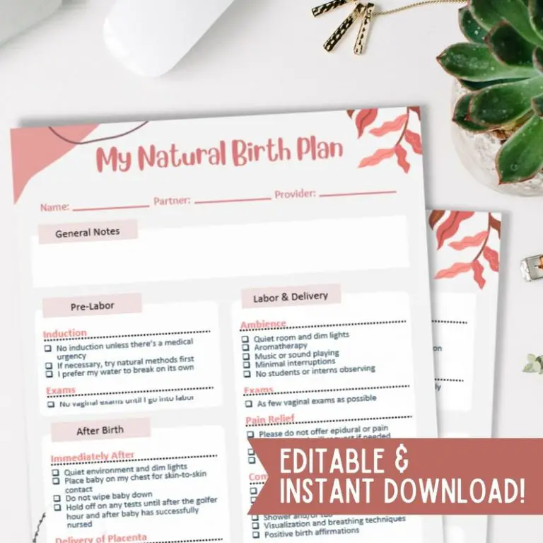 Natural Birth Plan Templates / Birth Preferences - Conquering Motherhood